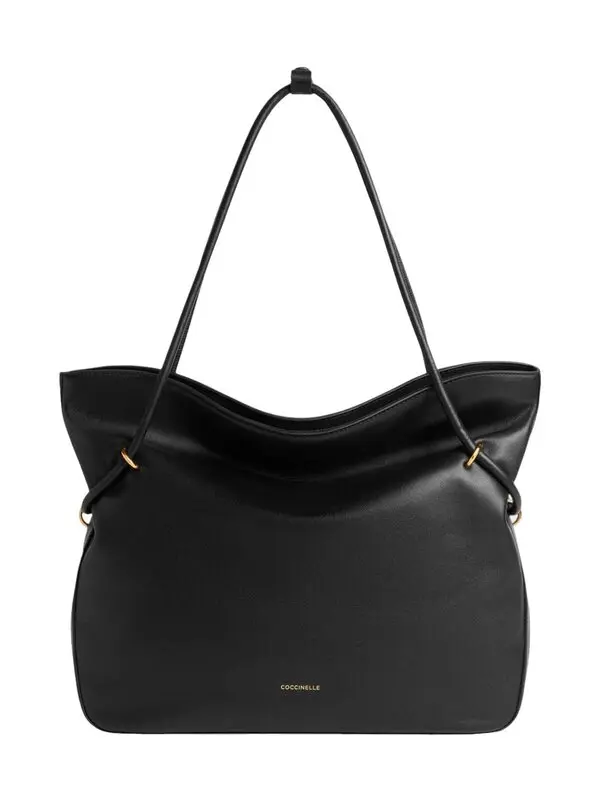 COCCINELLE Lizzie Medium Smooth Leather Tote Bag With Zip Closure And Double Handles - Black