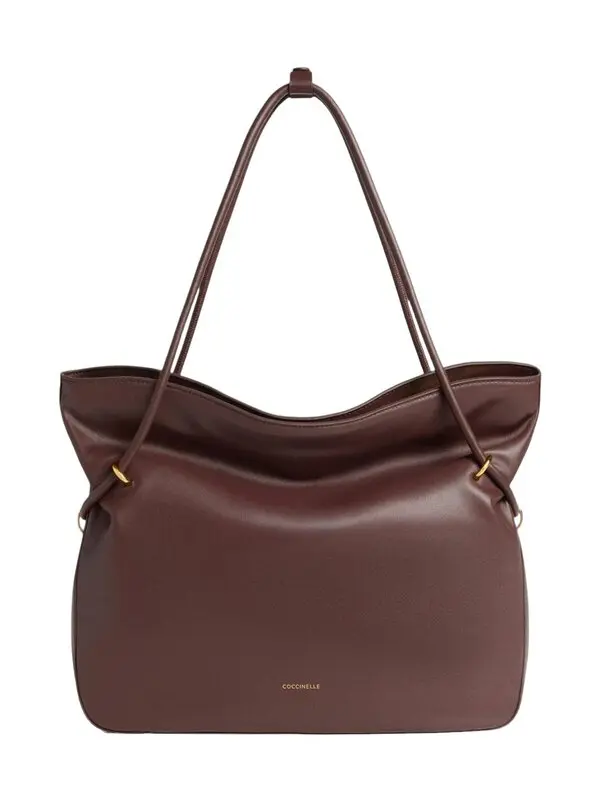 COCCINELLE Lizzie Medium Smooth Leather Tote Bag With Zip Closure And Double Handles - Cherry