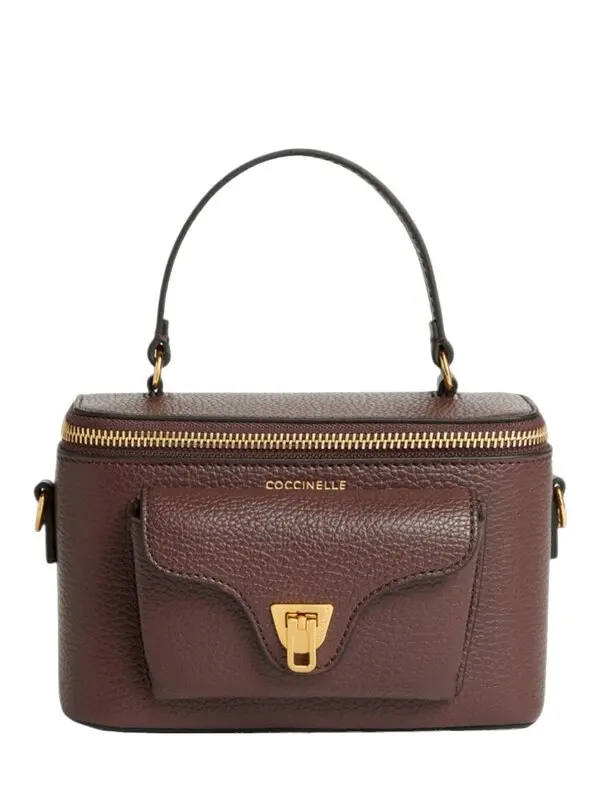COCCINELLE Beat Generation Small Grained Leather Shoulder Bag With Top Handle - Cherry