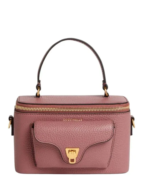 COCCINELLE Beat Generation Small Grained Leather Shoulder Bag With Top Handle - Pink