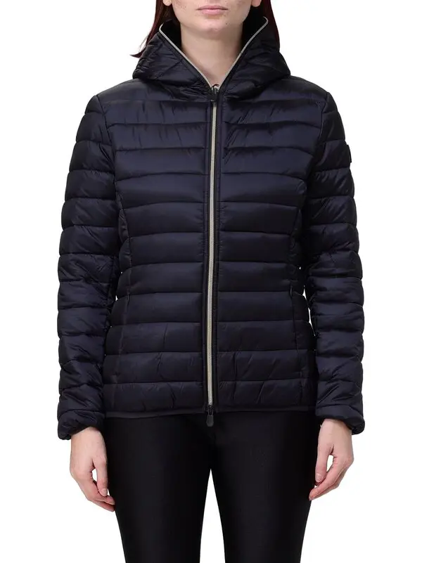 SAVE THE DUCK Short Nylon Puffer Jacket With Hood And Thermoplume® Padding - Black