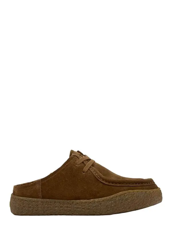 Camper Peu Terreno Suede Mules With Adjustable Straps And Low Heel - Brown
