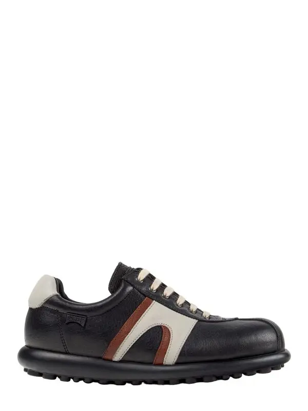 Camper Pelotas Low-top Sneakers In Calf Leather With Contrast Logo - Black