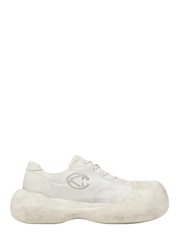 Camper Caramba Low-top Sneakers In Technical Fabric With Embroidered Logo - White