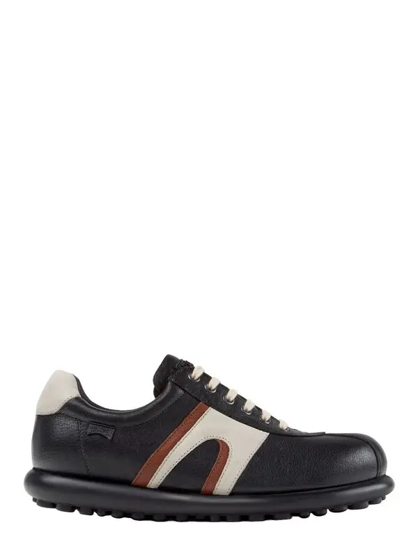 Camper Pelotas Low-top Sneakers In Smooth Leather With Contrast Logo - Black