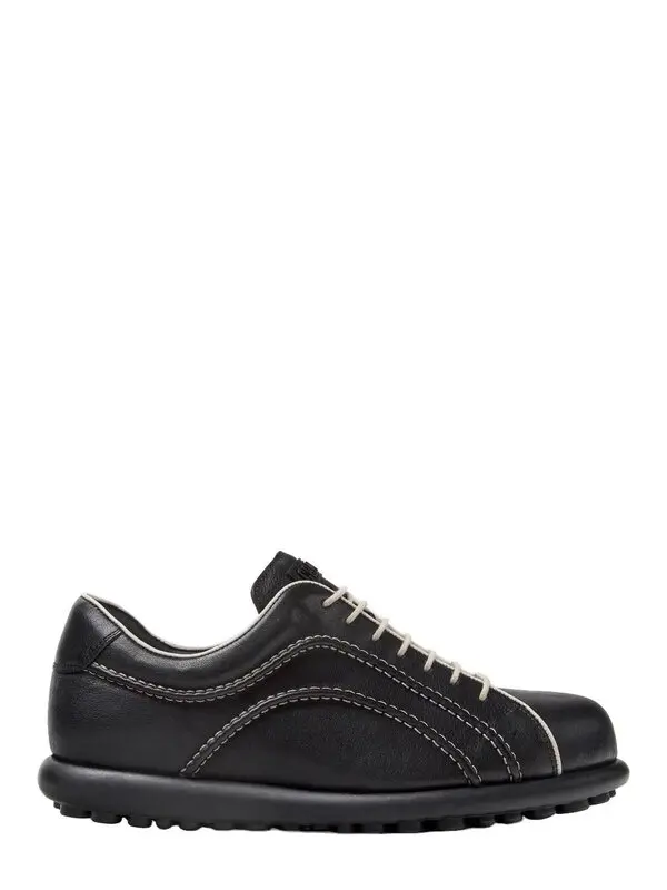 Camper Pelotas Low-top Sneakers In Smooth Leather With Contrast Stitching - Black