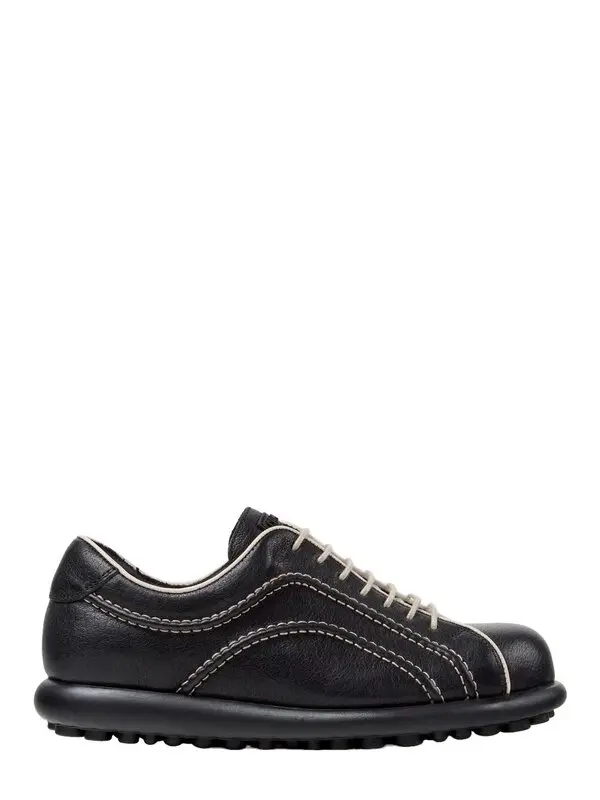 Camper Pelotas Low-top Sneakers In Leather With Contrast Stitching - Black