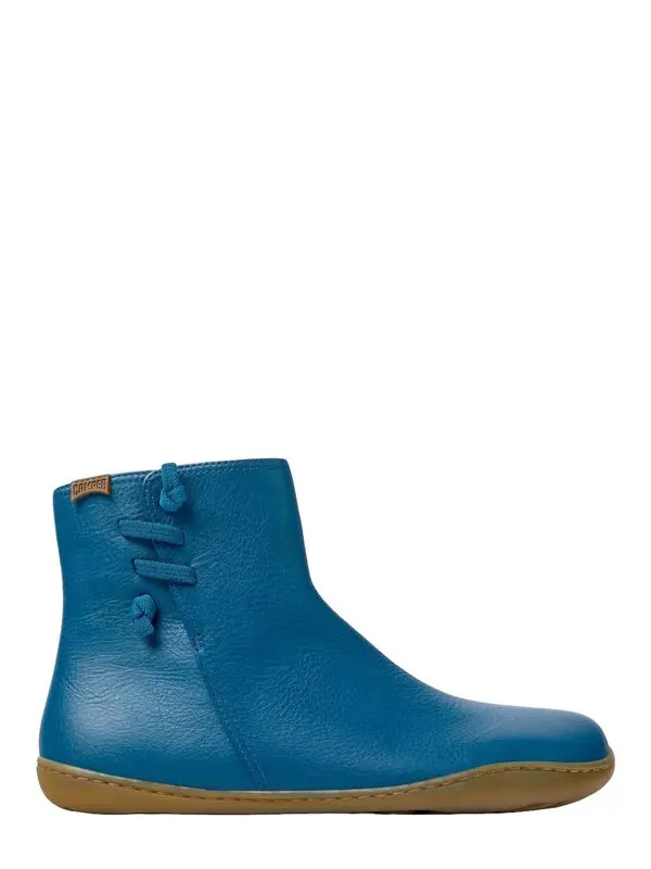 Camper Peu Smooth Leather Boots With Side Zip And Elastic Inserts - Blue