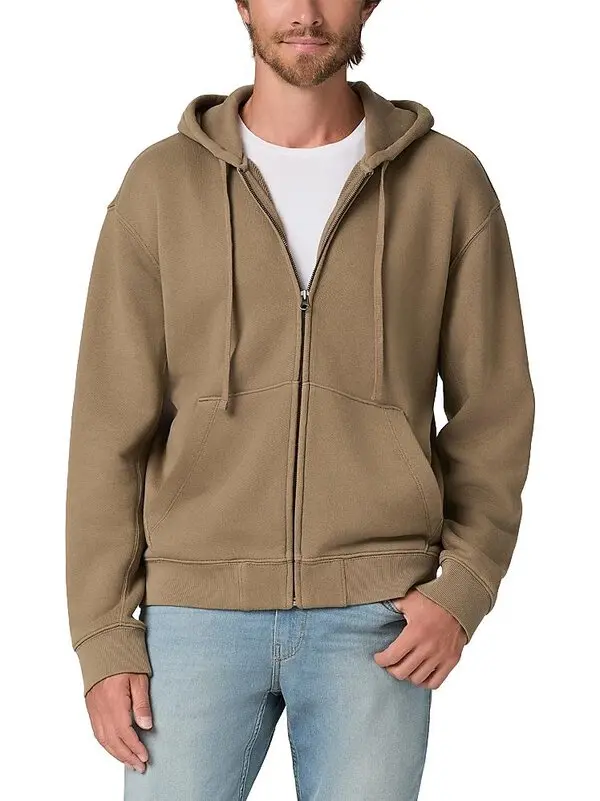 Paige Avon Full Zip Cotton Hooded Sweatshirt - Washed Hinoki