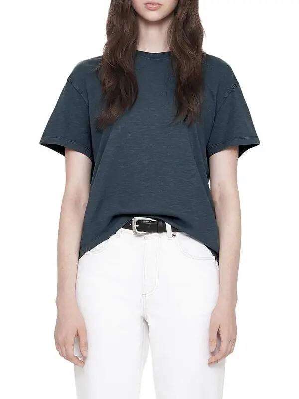 ALLSAINTS Addi Cotton Crewneck Tee - Teal Blue