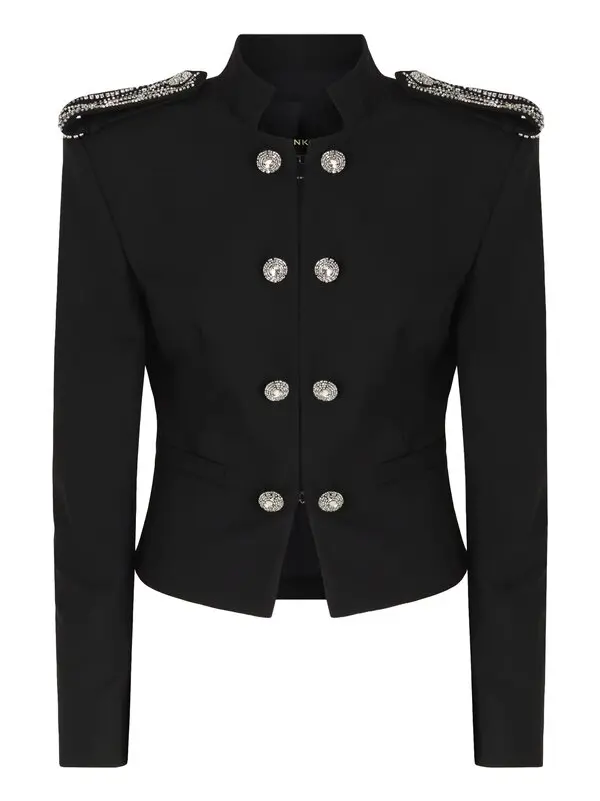 Pinko Tailored Jacket With Stretch Blend - Black