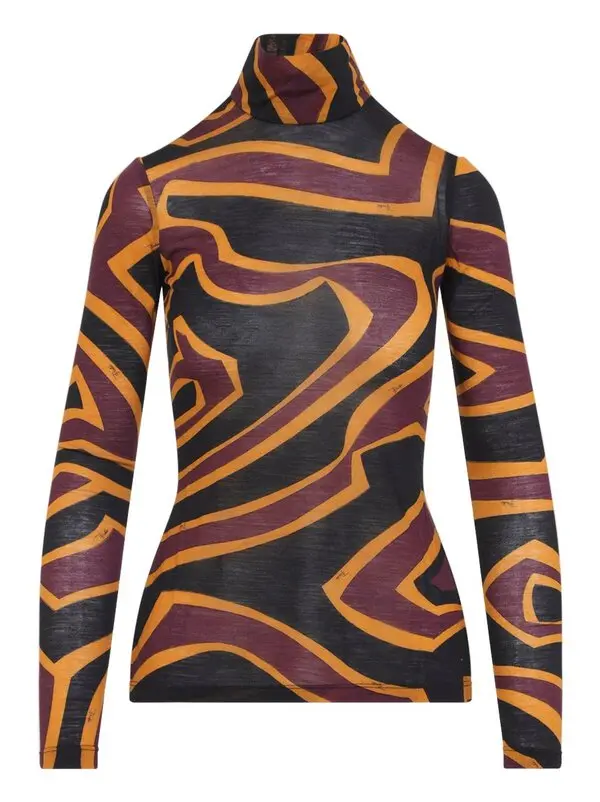 Emilio Pucci Long Sleeve Turtleneck Top - Multicolour