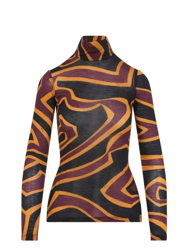 Emilio Pucci Long Sleeve Turtleneck Top - Multicolour