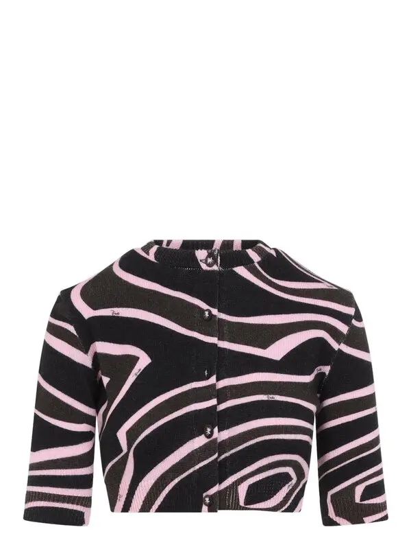 Emilio Pucci Cropped Wool Cardigan For - Multicolour