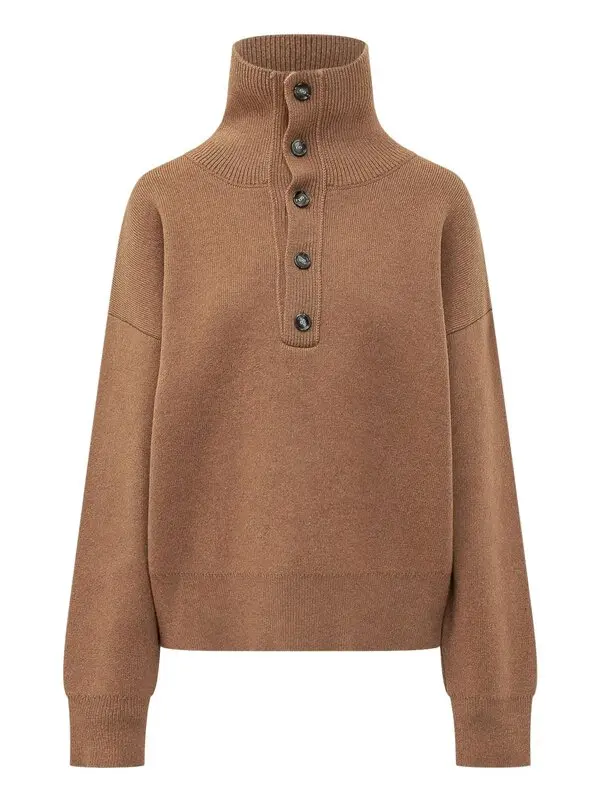 AMI Paris High-collar Sweater - Camel