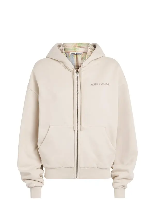 Acne Studios Cotton Logo Hoodie - Beige