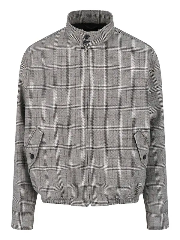 Marni Plaid Wool Bomber Jacket - Black