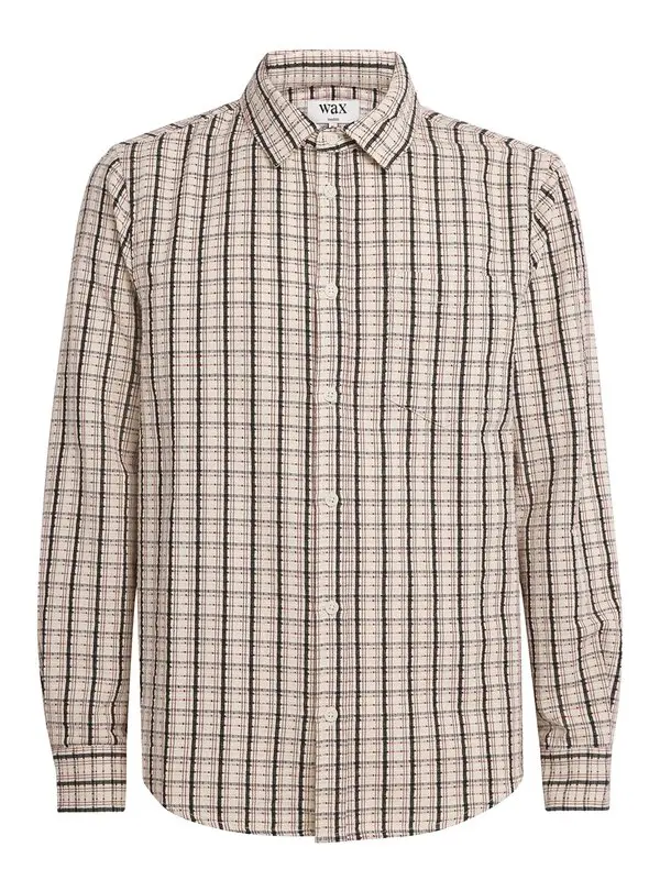 WAX LONDON Cotton Check Shelly Shirt - Beige