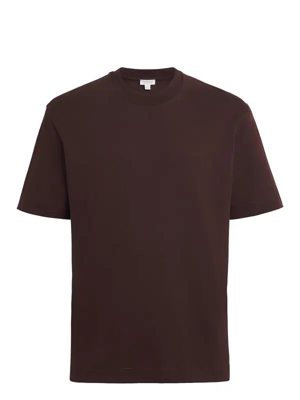 Sunspel Supima Cotton Heavyweight T-shirt - Brown