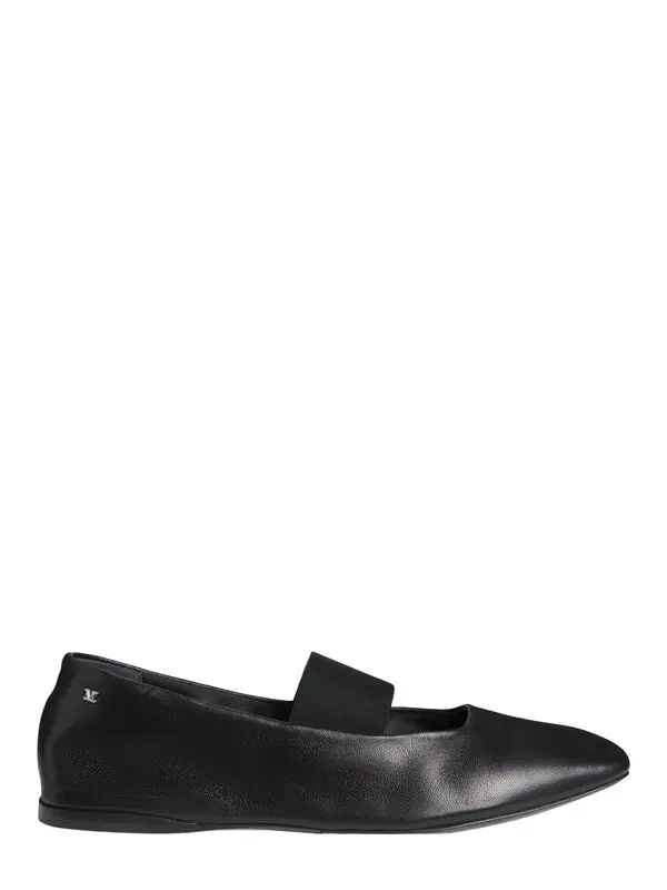 Max Mara Nappa Leather Ballet Flats - Black