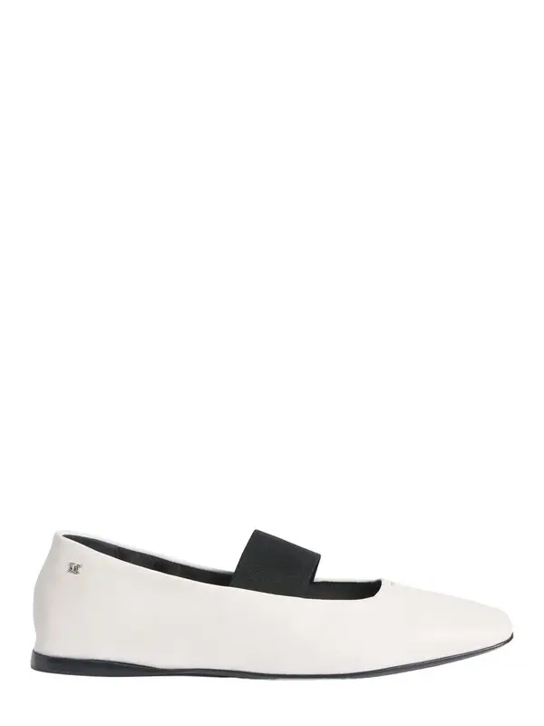 Max Mara Nappa Leather Ballet Flats - Ivory