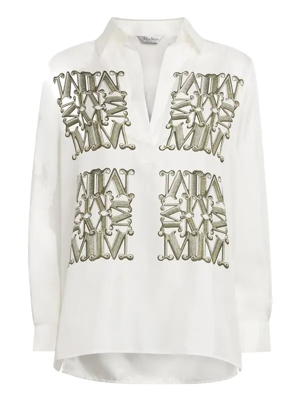 Max Mara Silk Monogram Shirt - Brown