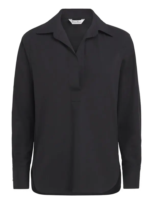 Max Mara Stretch-cotton Polo Shirt - Black