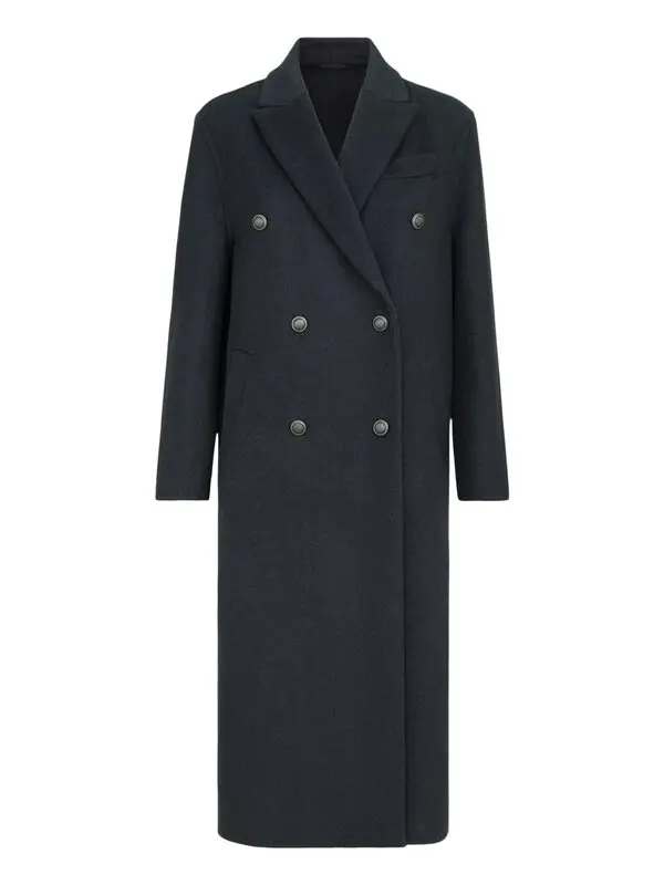 Brunello Cucinelli Cashmere Double-breasted Overcoat - Blue