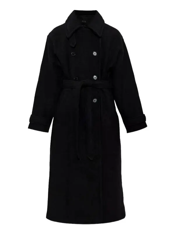 A.p.c. Lea Double-breasted Coat - Black