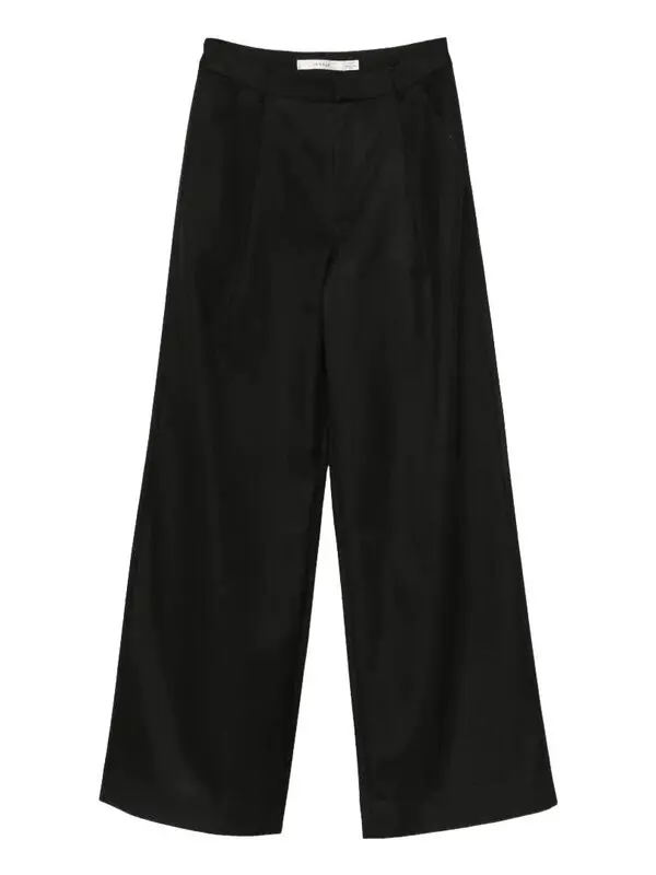 GESTUZ Pleated Wide-leg Trousers - Black