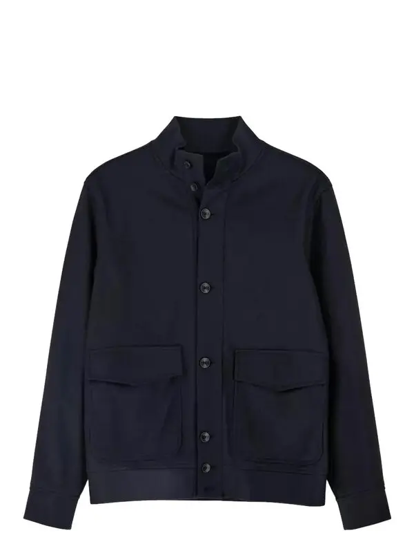 Boggi Milano Bomber In Wool - Blue