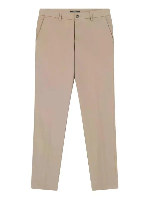 Boggi Milano Trousers In Stretch Cotton - Neutrals