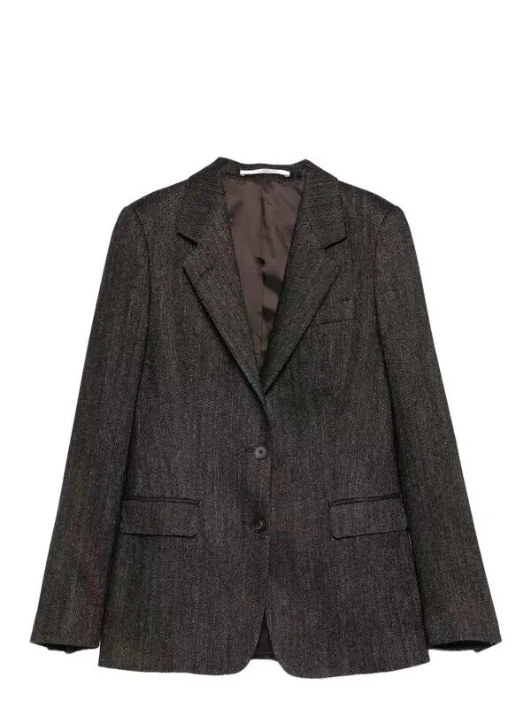Tagliatore Herringbone-pattern Single-breasted Jacket - Grey