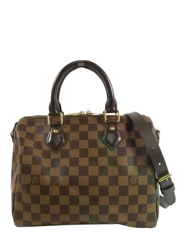 LOUIS VUITTON 25 Speedy Bandouliere Damier Tote Bag - Brown