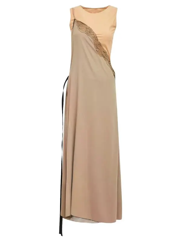MAISON MARGIELA Lace-detail Maxi Dress - Neutrals