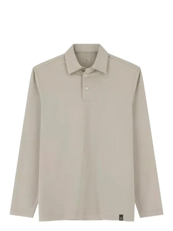 Boggi Milano Polo In Cotton And Silk Jersey - Neutrals
