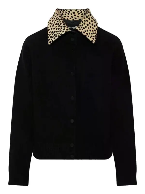 RÓHE Animal-print Collar Cardigan - Black