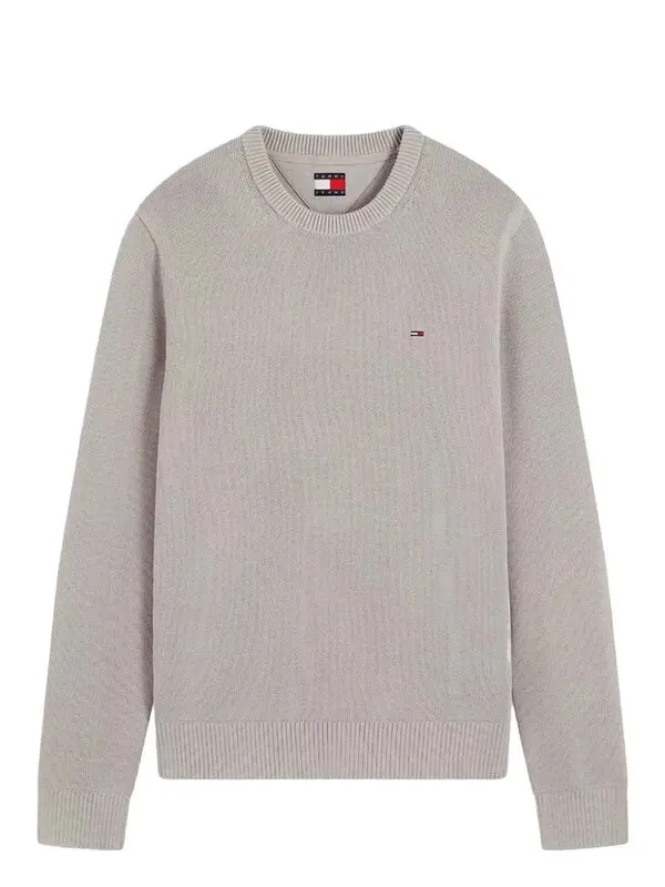 Tommy Hilfiger Tommy-flag Ribbed-knit Sweater - Neutrals