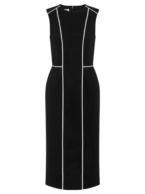 Moschino Piping-detail Sleeveless Midi Dress - Black
