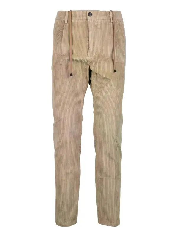 CRUNA Corduroy Drawstring-waist Trousers - Neutrals