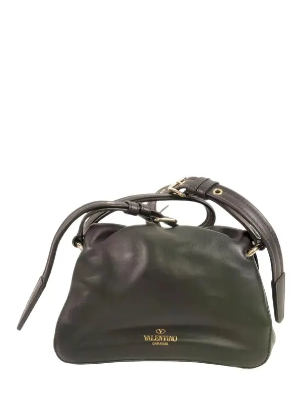 Valentino Garavani Bloomy Leather Shoulder Bag - Black