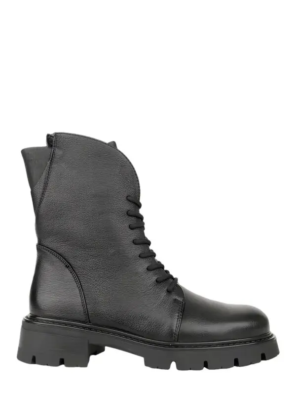 LINDA BAUMANN Lace-up Chunky-sole Boots - Black