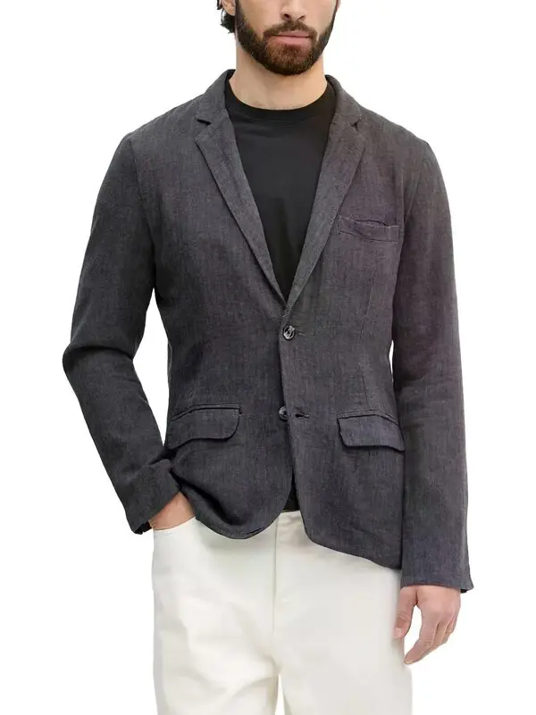 Lindbergh Herringbone Notched-lapels Blazer - Grey