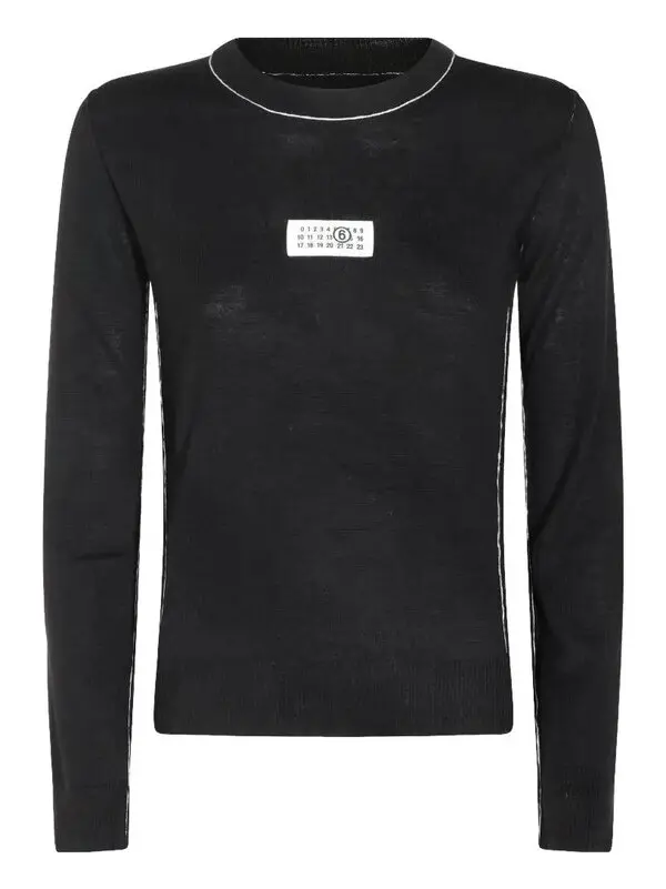 MAISON MARGIELA Contrast-trimmed Wool-blend Knit Jumper - Black