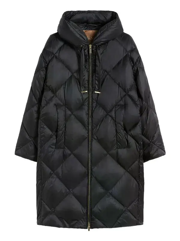 Max Mara Trefe Quilted Hooded Coat - Black