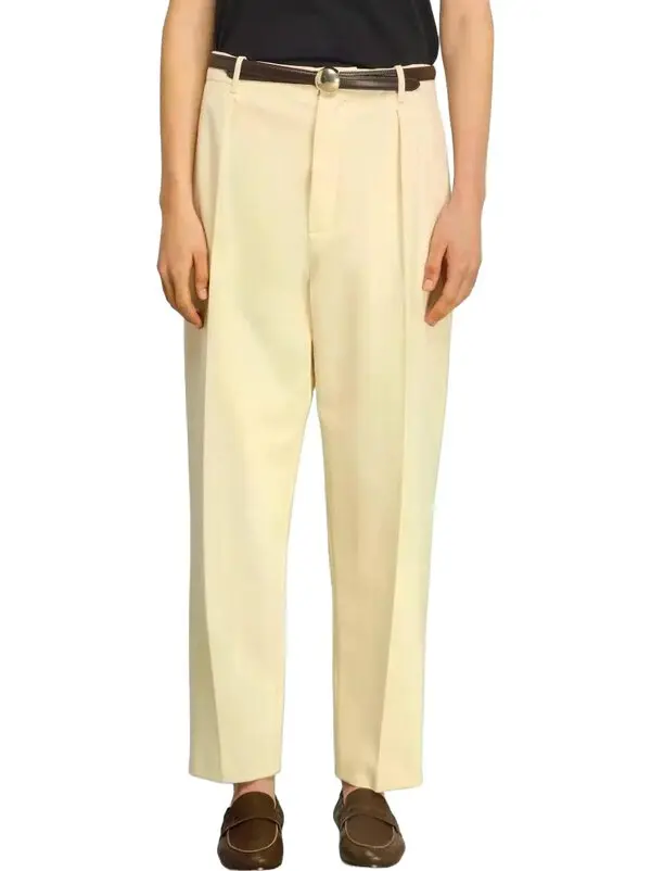 SEMICOUTURE Tera Pleated Straight-leg Trousers - Neutrals