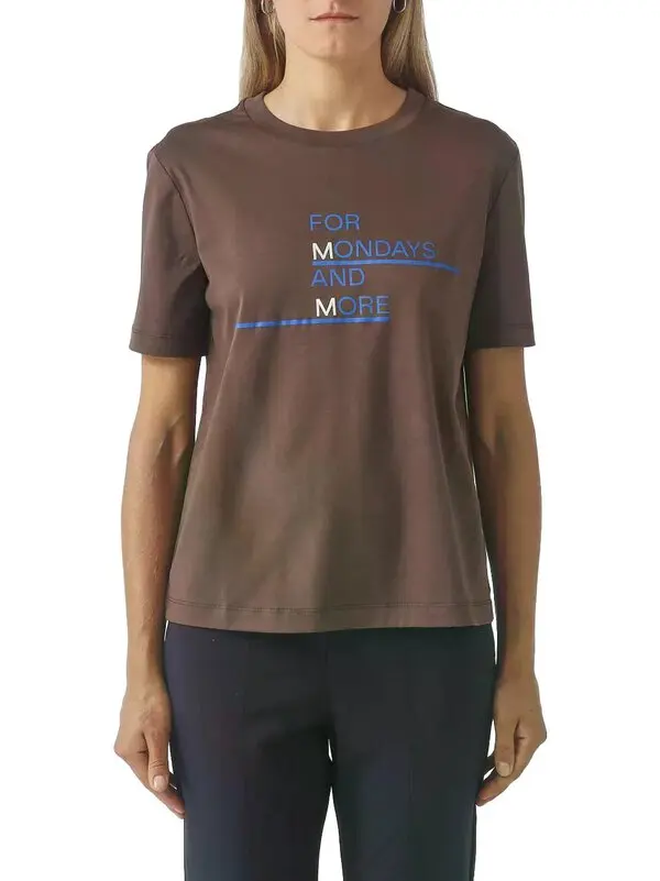 Max Mara Rollio Slogan-print T-shirt - Brown