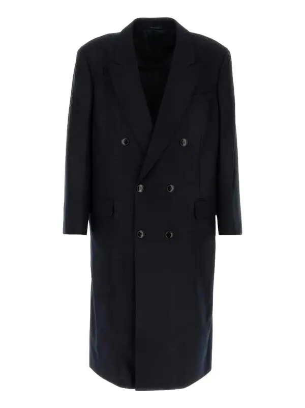 Giorgio Armani Double-breasted Wool Coat - Blue