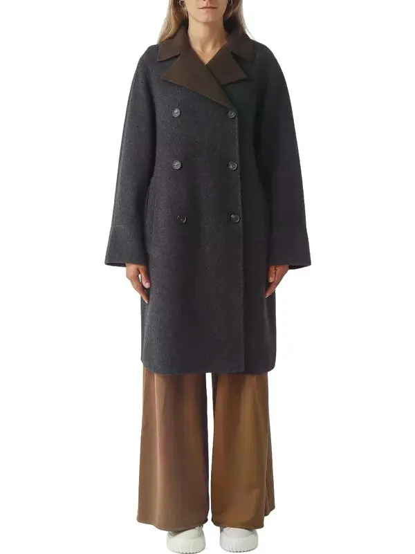 Max Mara Tartina Double-breasted Notch-lapels Coat - Grey