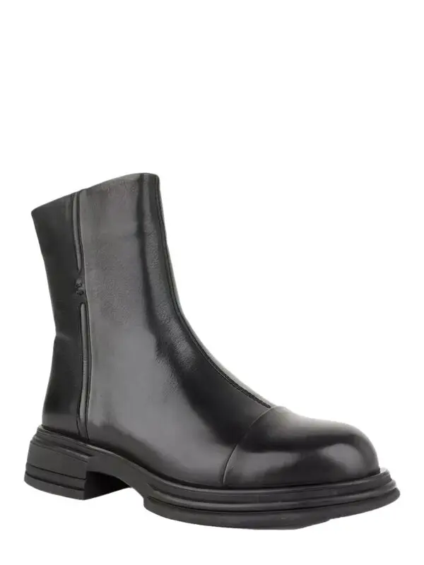 LINDA BAUMANN Seam-detail Panelled Ankle Boots - Black